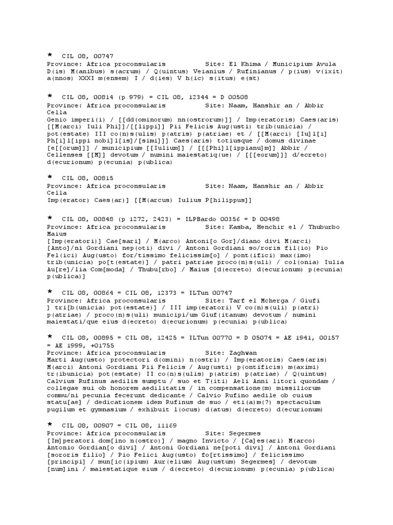 CIL 08 Inscriptions | PDF