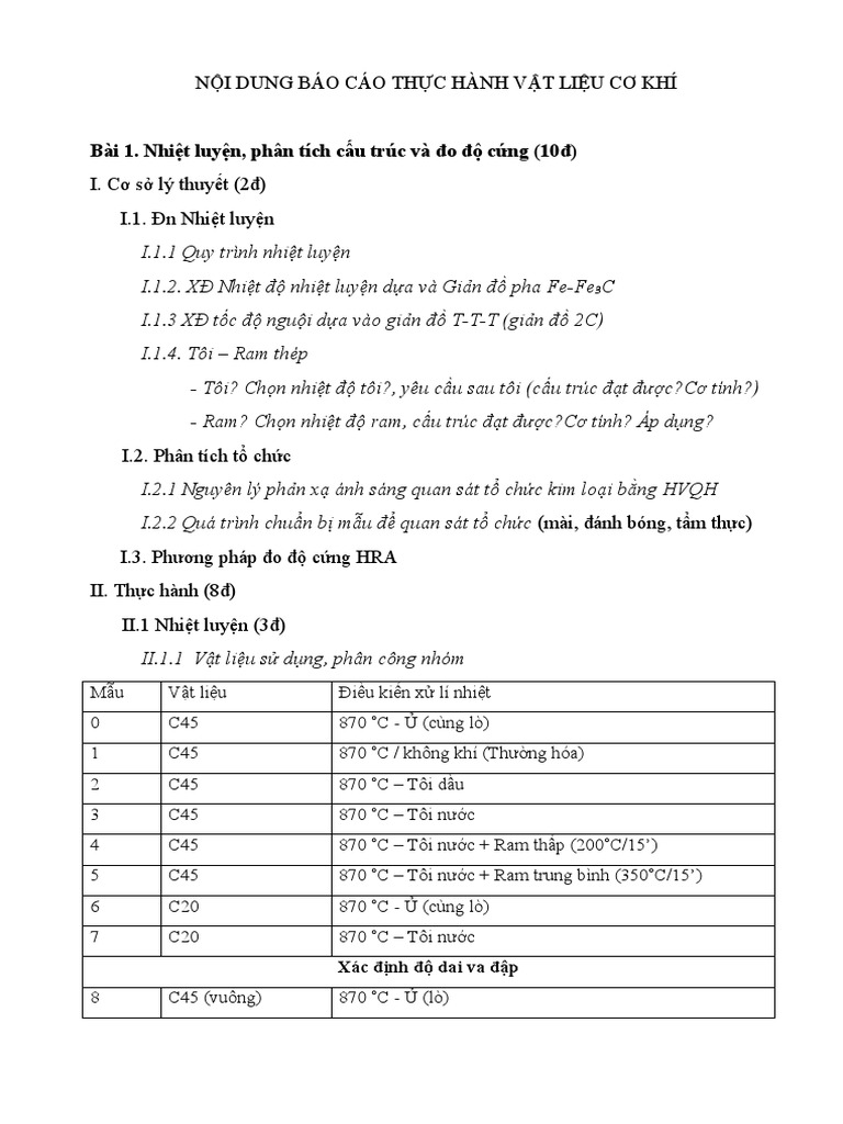 ND Bao Cao TH VLCK | PDF