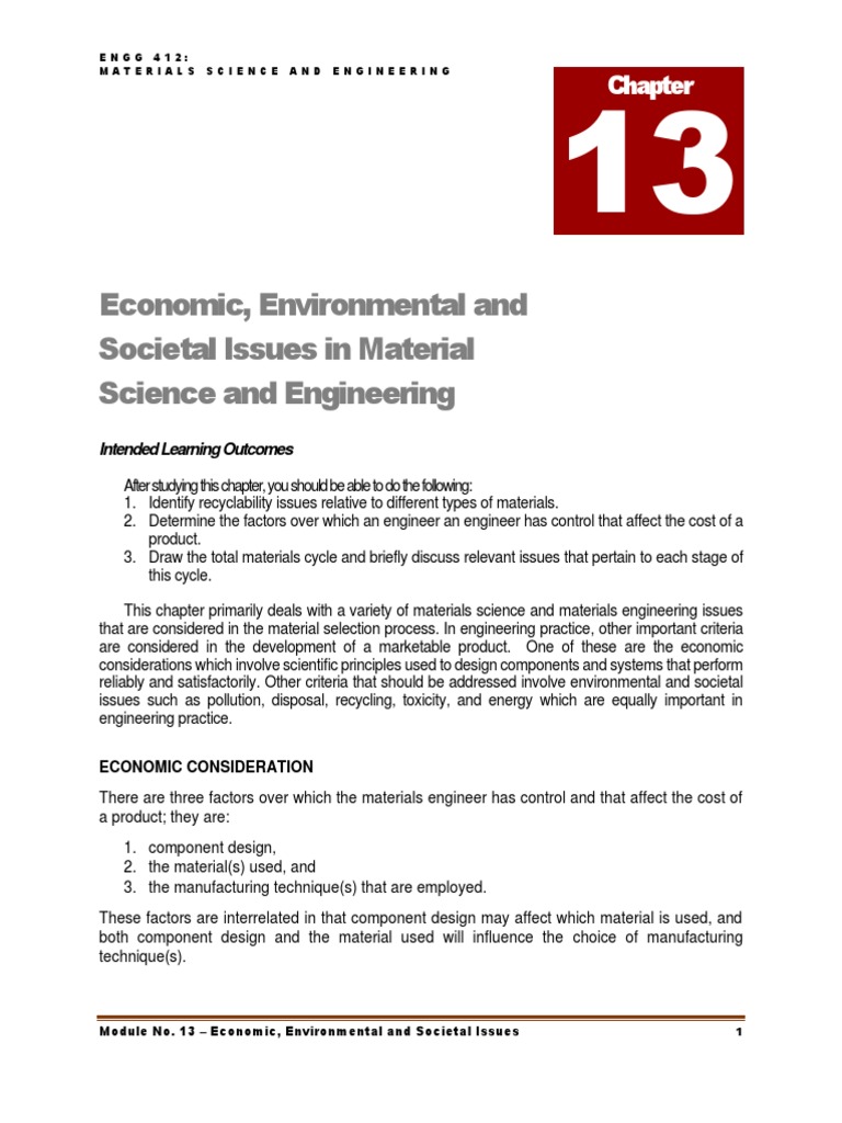 13 - Economic, Environmental and Societal Issues in MSE | PDF ...