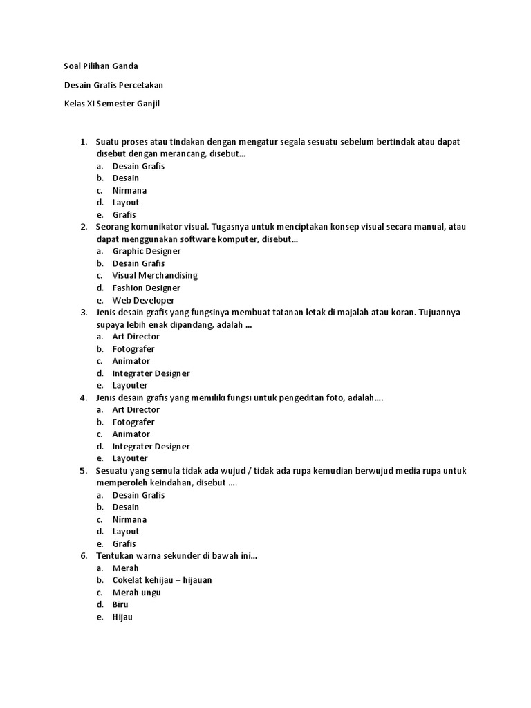 Soal DGP Semester Ganjil 2022 | PDF