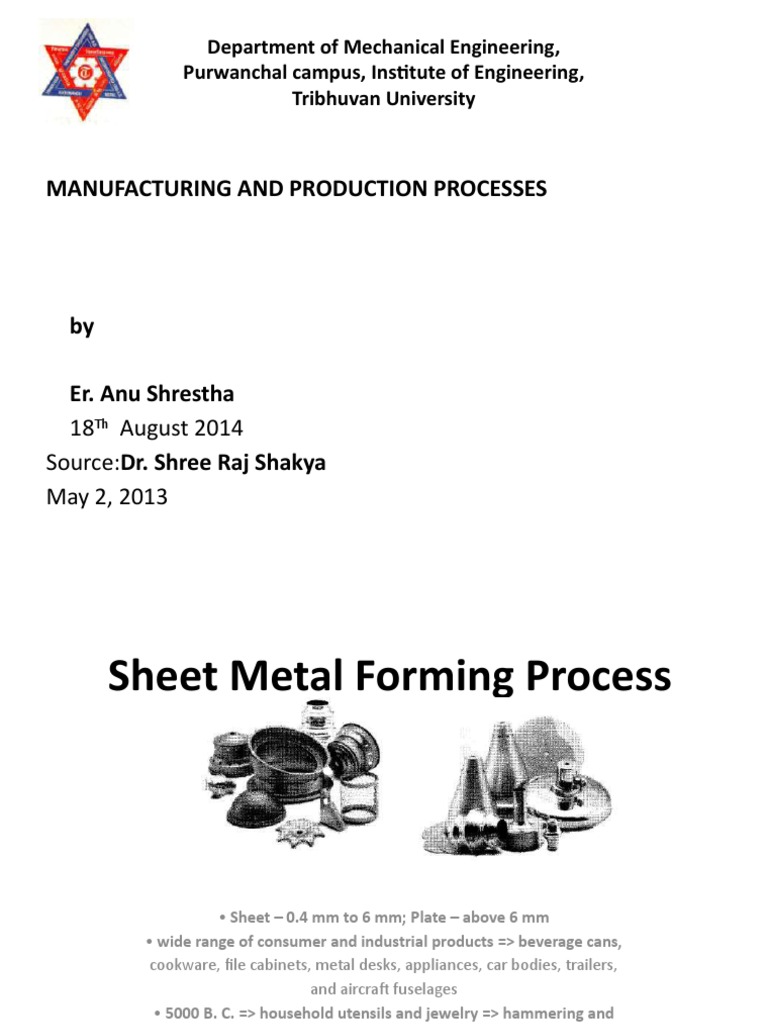 Sheet Metal Forming Processes Overview | PDF | Sheet Metal | Materials