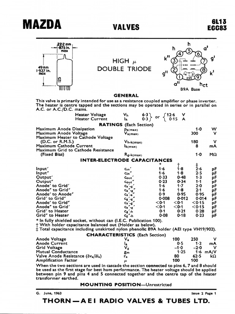 12AX7 ECC83 Pre de Audio | PDF