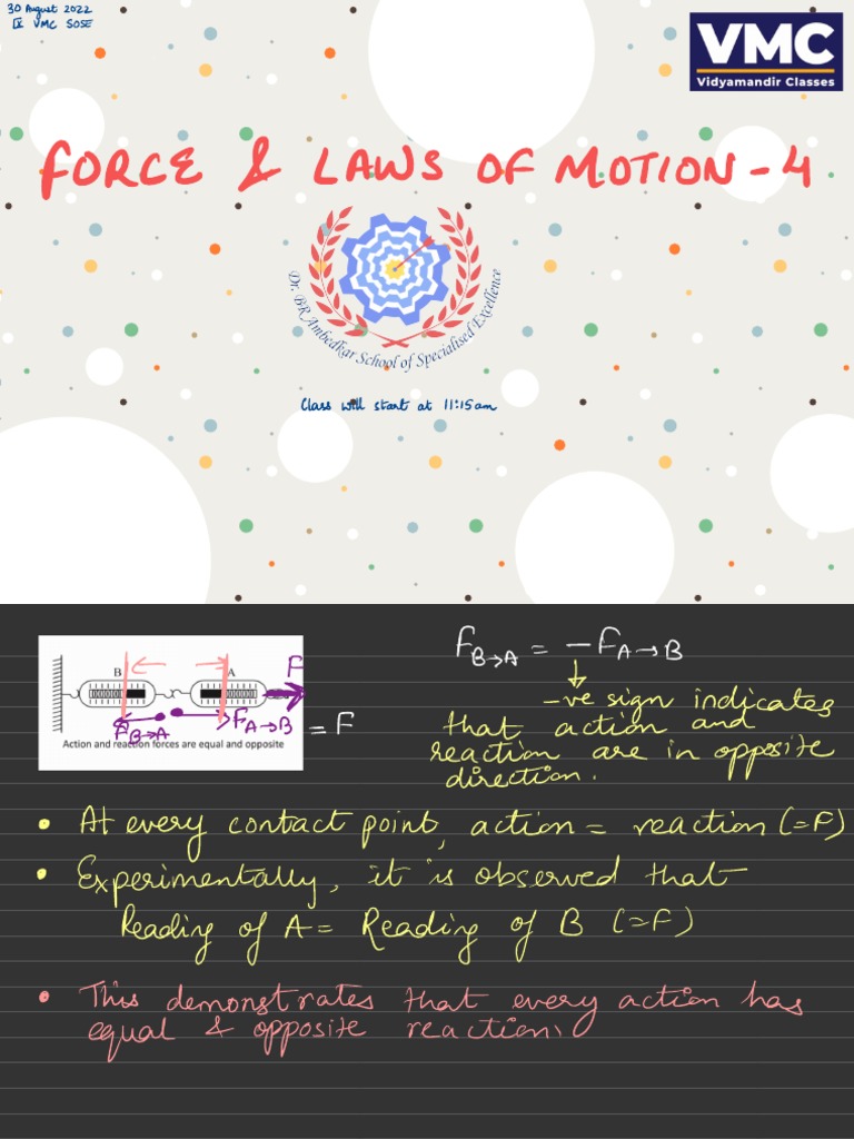 Force and Laws of Motion Class-4 (Notes) | PDF | Force | Momentum