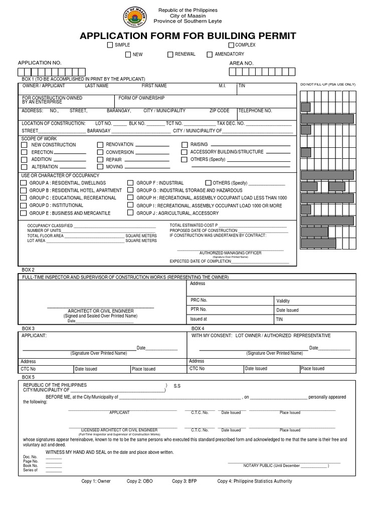 Building Permit Forms | Download Free PDF | Notary Public