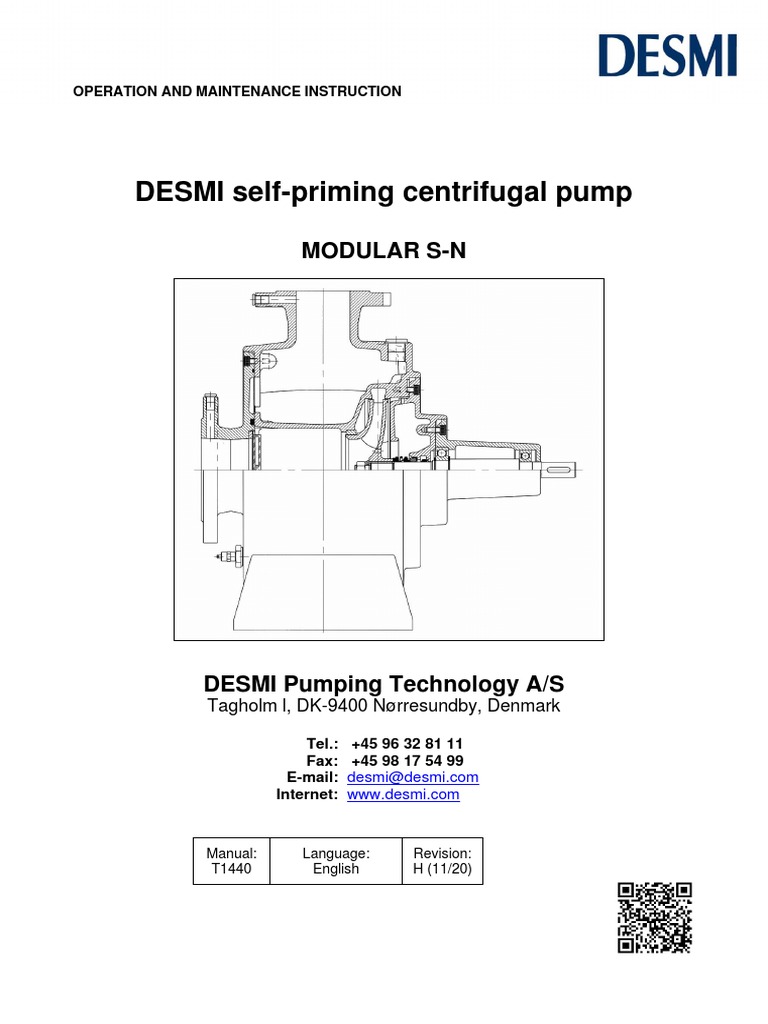 DESMI Self-Priming Centrifugal Pump: Modular S-N | PDF | Pump | Valve