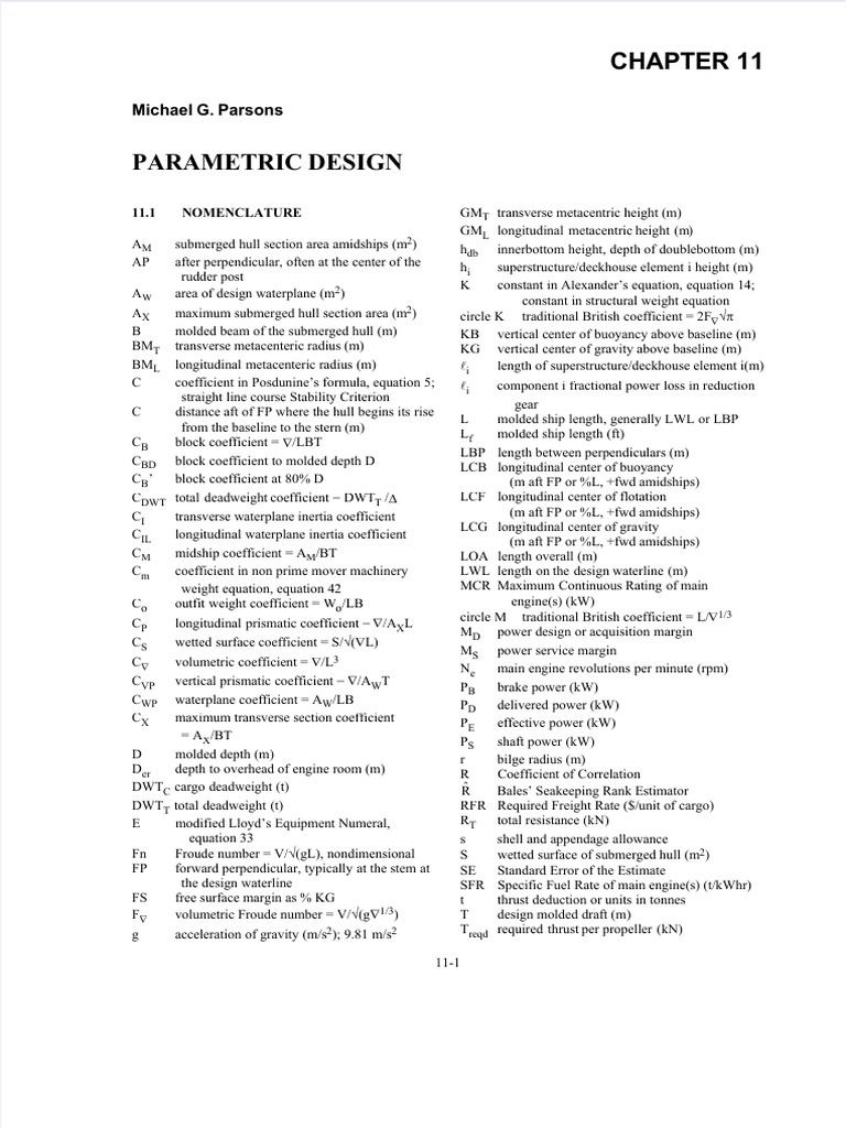 Parsons Parametric Design | PDF | Ships | Hull (Watercraft)