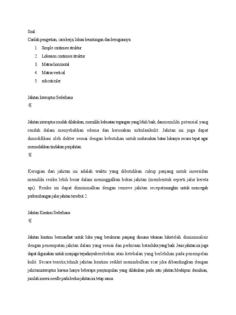 Macam-Macam Jahit Luka | PDF