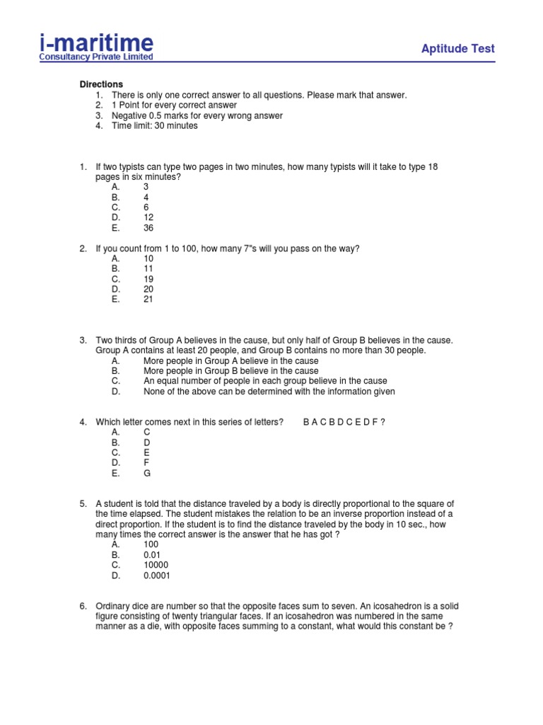 Aptitude Test | Mathematics | Nature