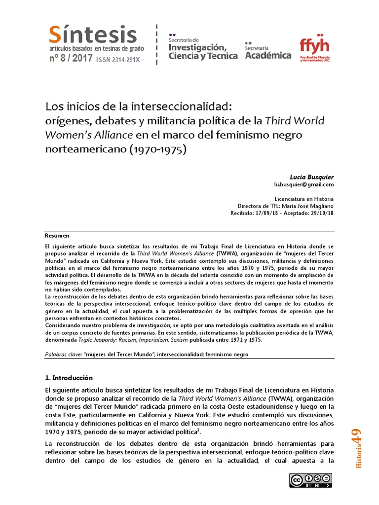 Interseccionalidad-Angela Davis | PDF | Interseccionalidad | Feminismo