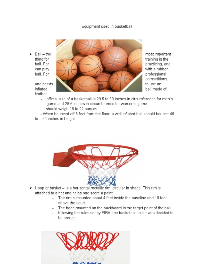 Equipment Used in Basketball | PDF | Circle | Sports