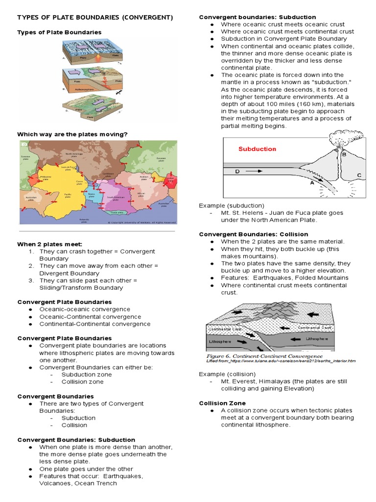 Types of Plate Boundaries Convergent | PDF | Plate Tectonics ...