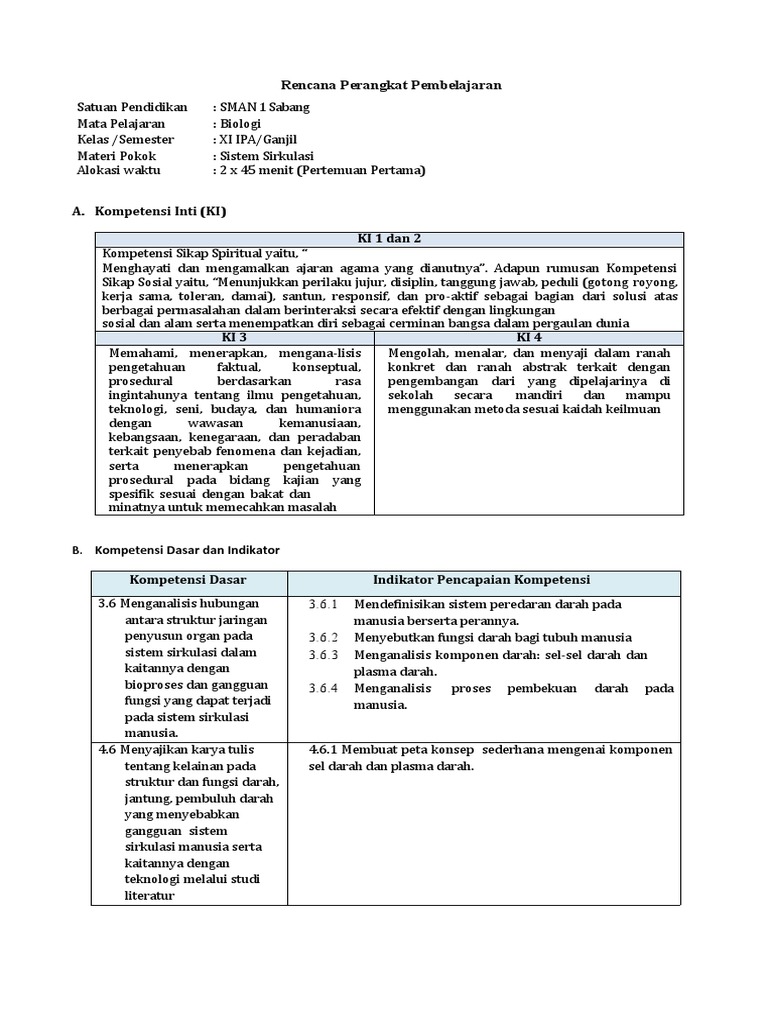 Rencana Perangkat Pembelajaran Aksi 1 | PDF