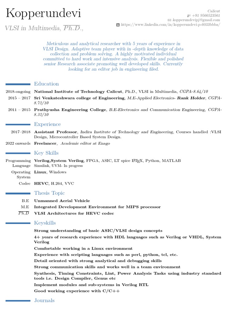 Kopperundevi CV | PDF | Computer Programming | Computing