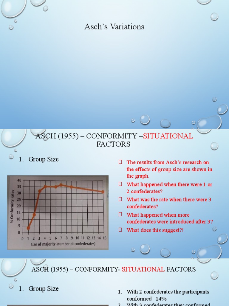 Asch's Conformity Experiment: Group Size and Unanimity | PDF ...