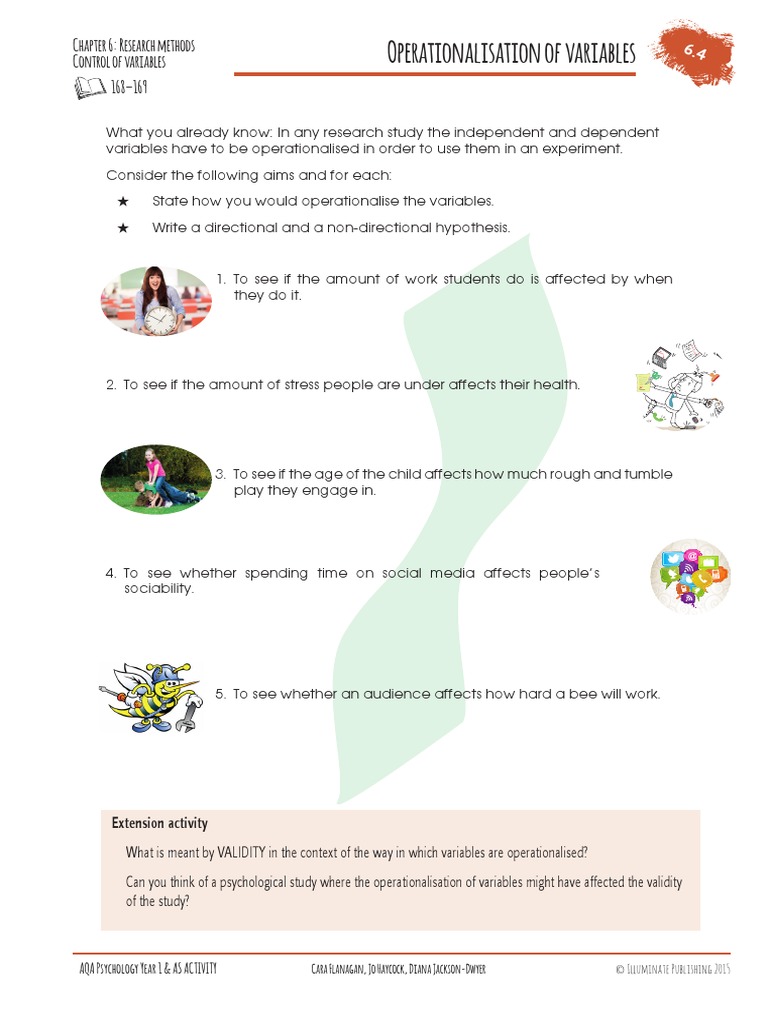 Operationalising Variables in Psychology | PDF