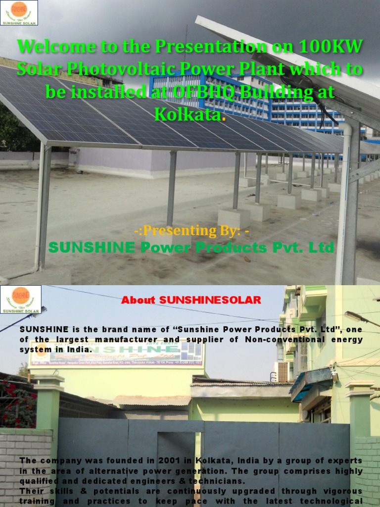 100KW SPV Power Plant | PDF | Solar Power | Photovoltaic System
