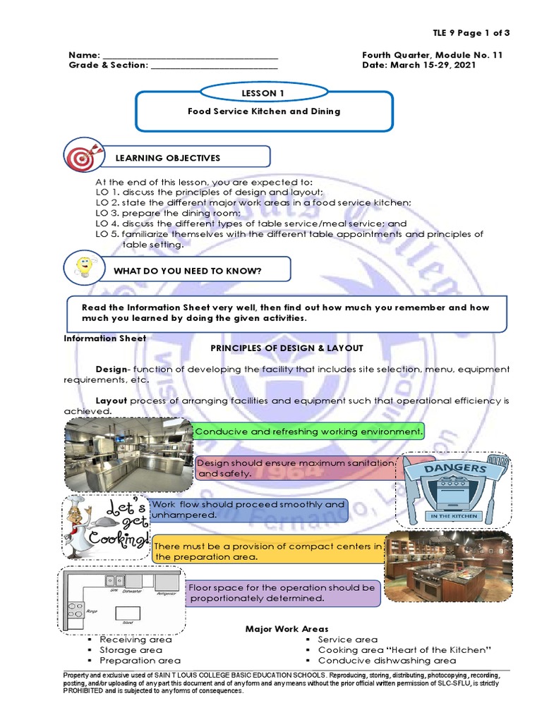 TLE 9 Module 11 Info Sheet | PDF | Tableware | Cooking