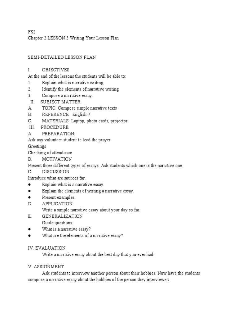 FS2 Chapter 2 LESSON 3 Writing Your Lesson Plan | PDF