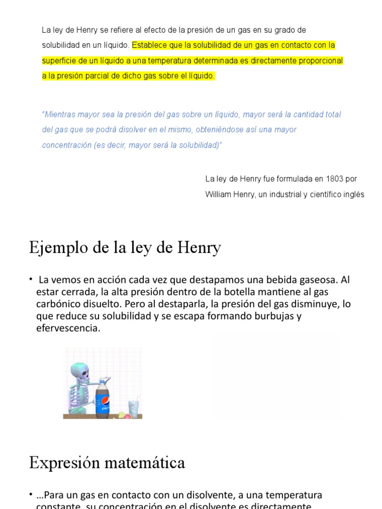 Ley de Henry | PDF | Gases | Solubilidad