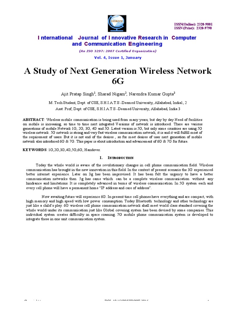 Next Generation Wireless Network 6g Pdf Computer Network