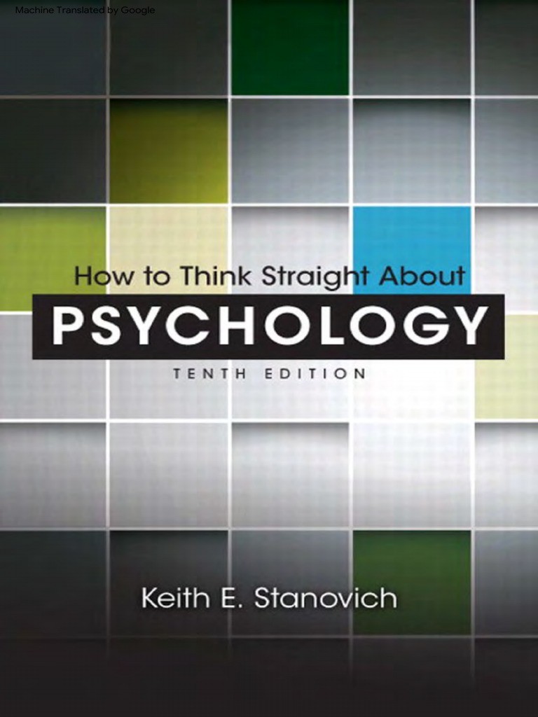 Tradução - How To Think Straight About Psychology (Stanovich, Keith E ...