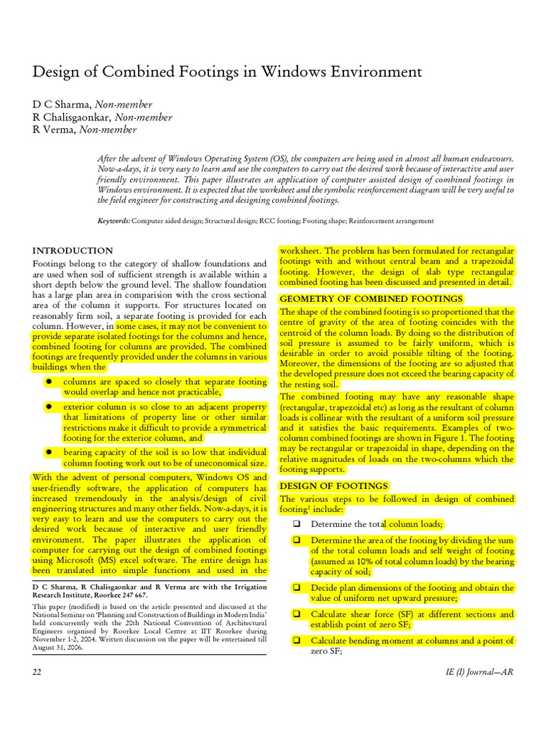Computer-Aided Design of Combined Footings | PDF | Software | Column