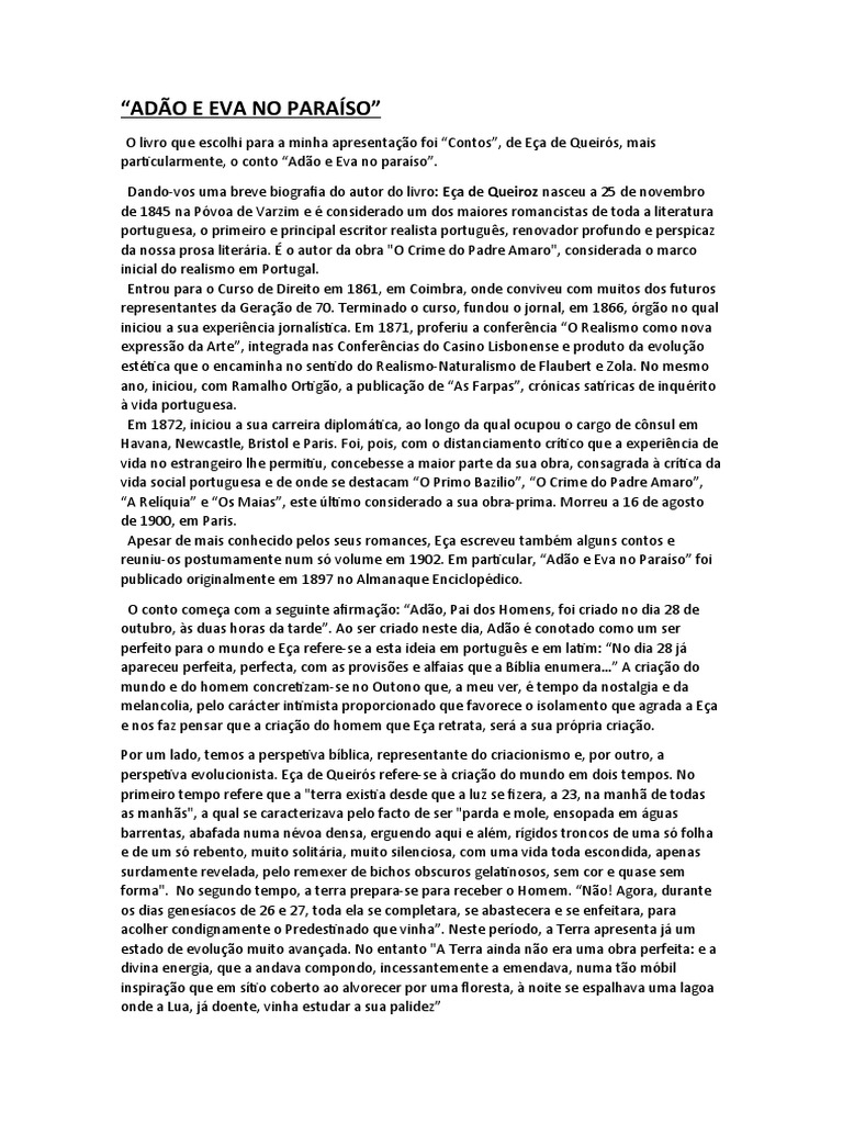 Adão e Eva No Paraíso | PDF