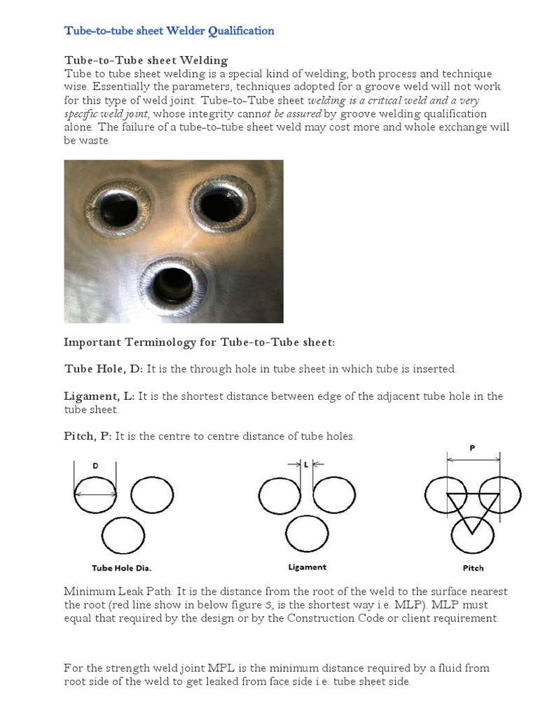 Tube To Tube Sheet Mock Up | PDF | Pipe (Fluid Conveyance) | Welding