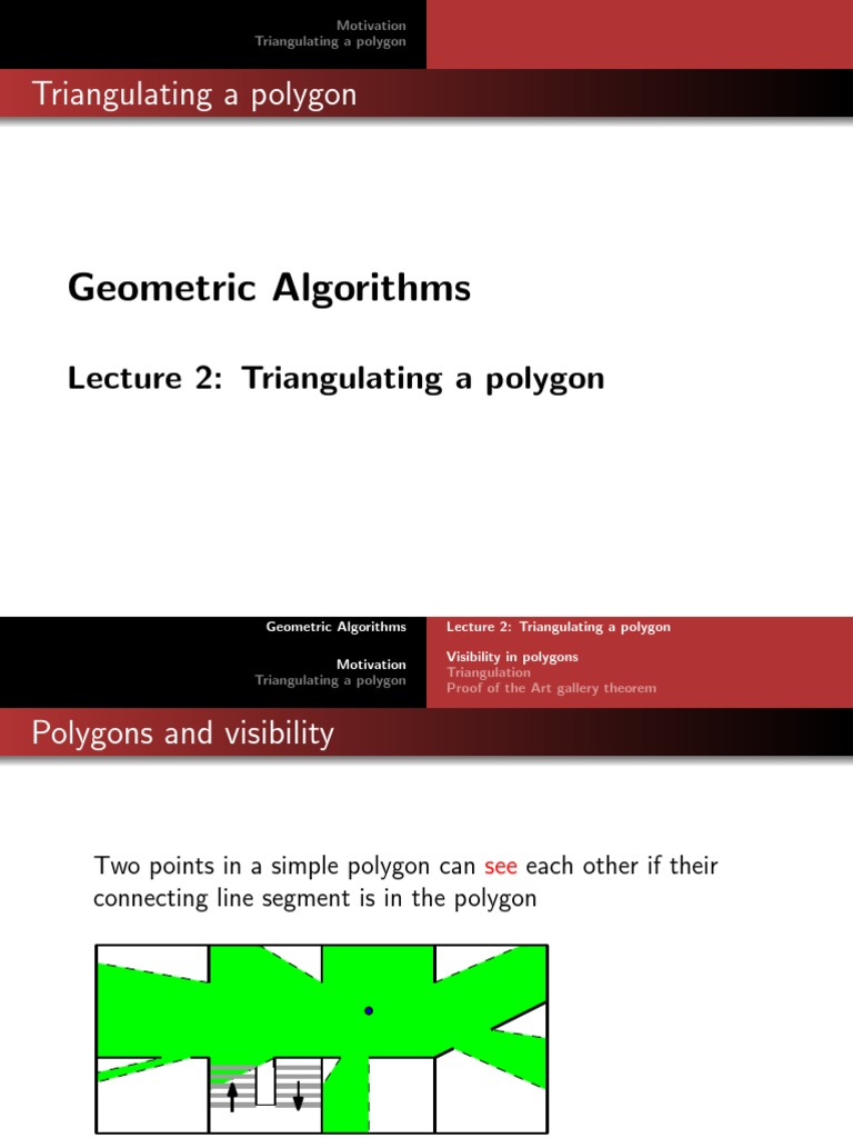 Geometric Algorithms: Triangulating A Polygon | PDF | Vertex (Geometry) | Polygon