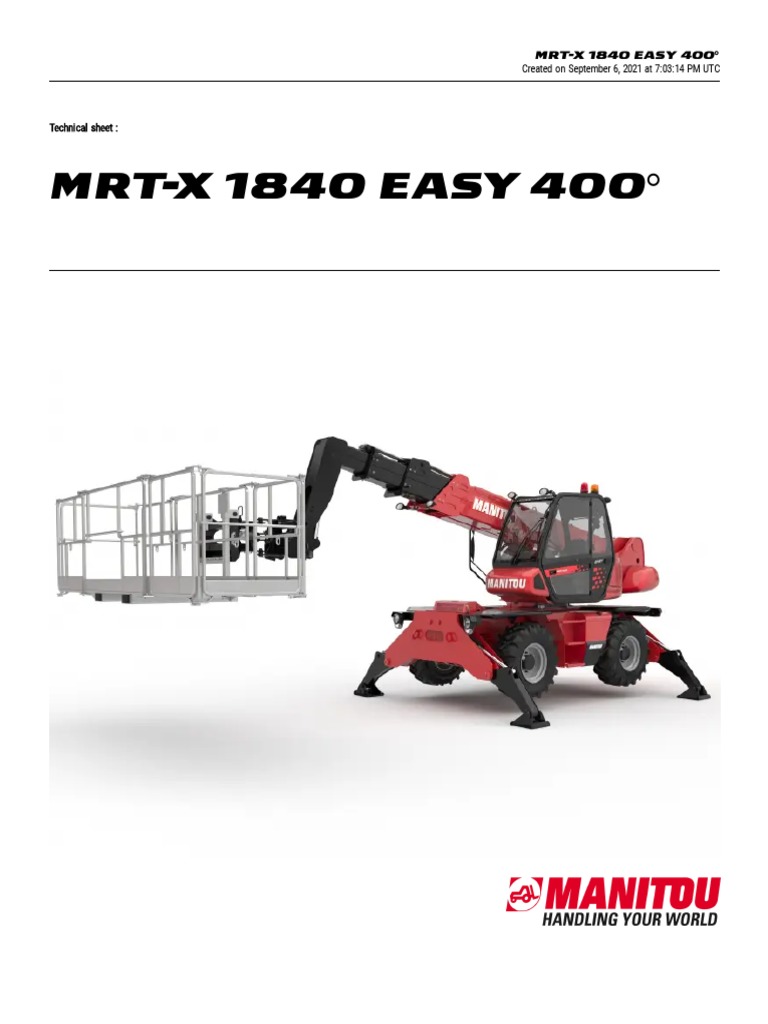 MRT-X 1840 Easy 400° | PDF | Engines | Horsepower