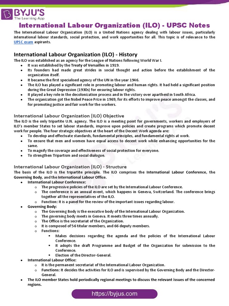 International Labour Organization | PDF | International Labour Organization | Labour Law