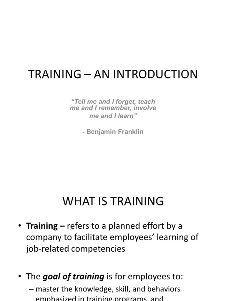 Training - An Introduction | PDF