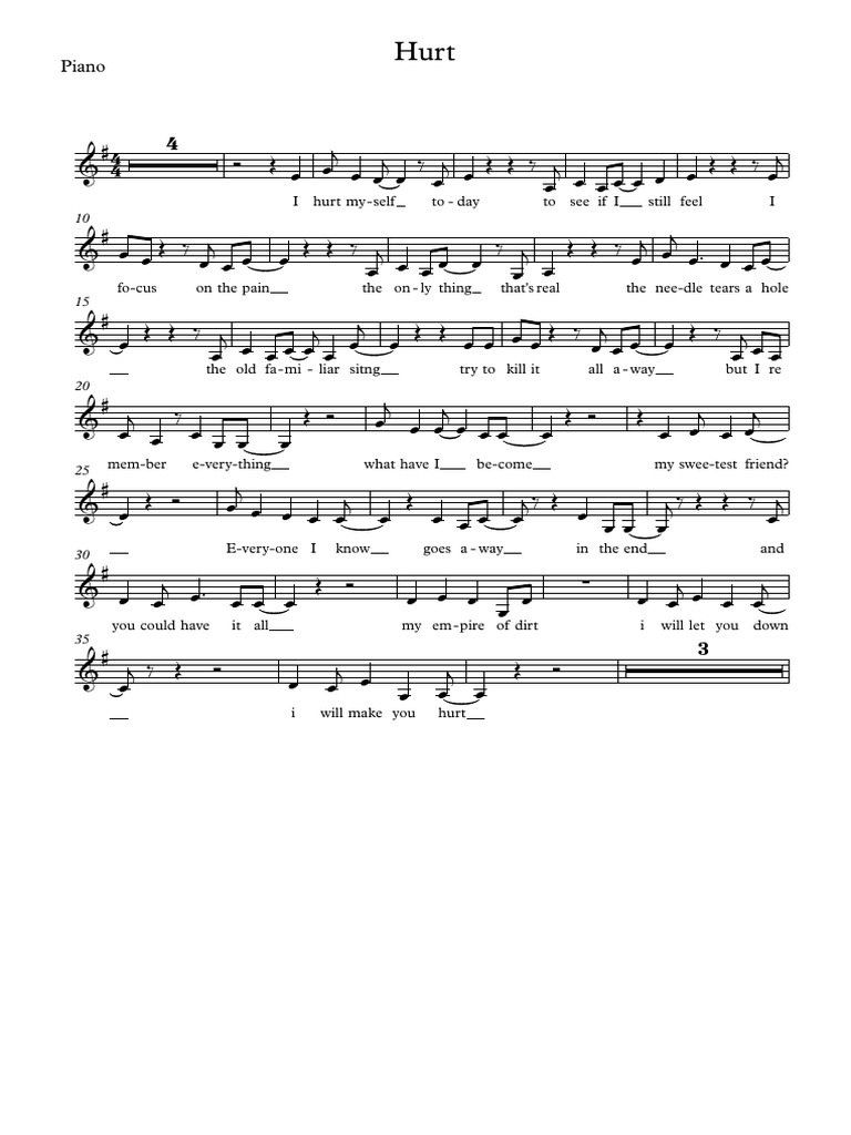 Hurt - Piano | PDF