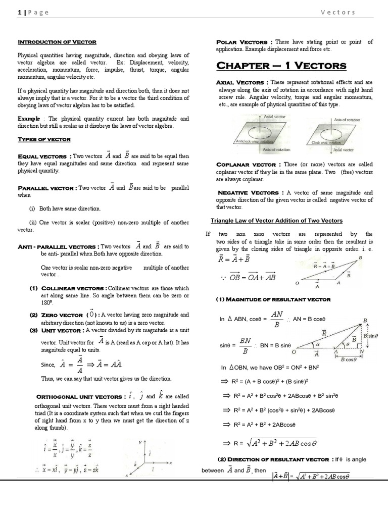 Vector Basics for Physics Students | PDF | Euclidean Vector | Torque