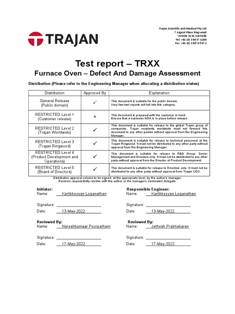 Furnace Oven Damage Assessment Report | PDF | Reliability Engineering ...