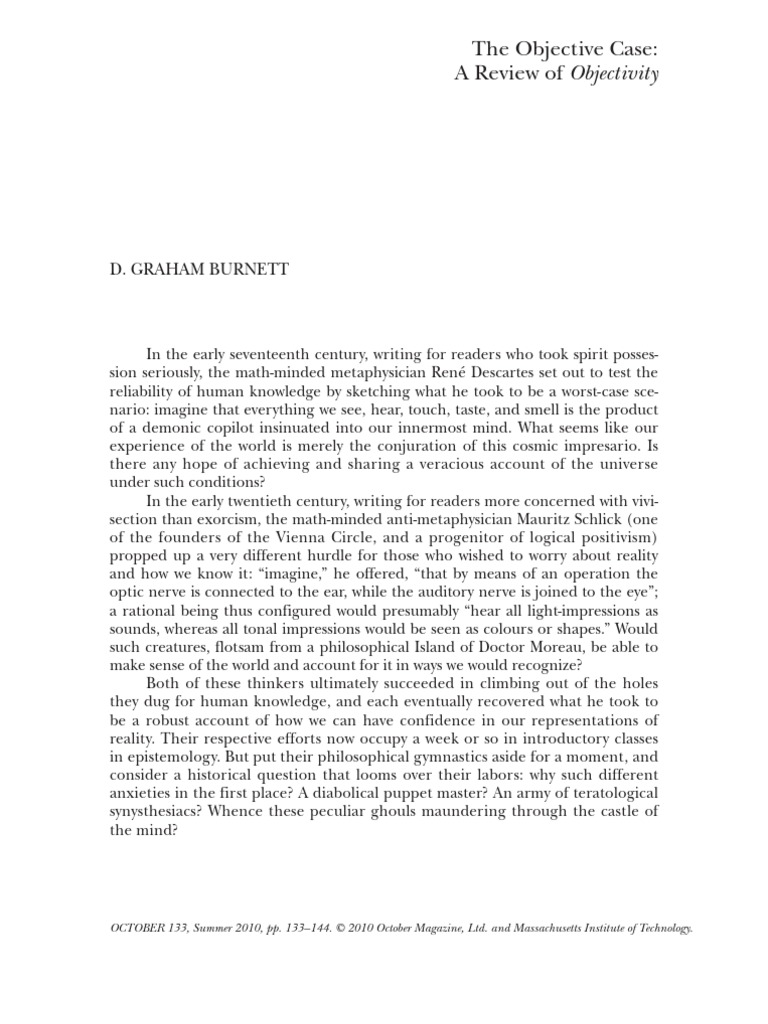 The Objective Case: A Review of Objectivity | PDF | Epistemology | Science