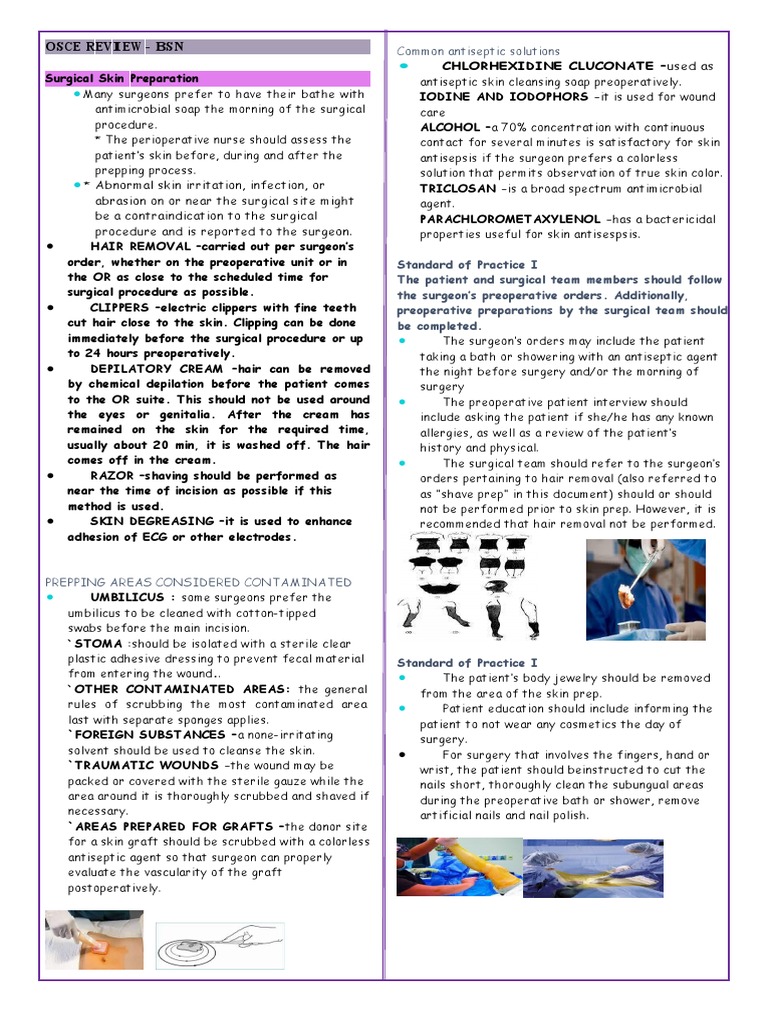 Surgical Skin Preparation Reviewer | PDF | Surgery | Wound
