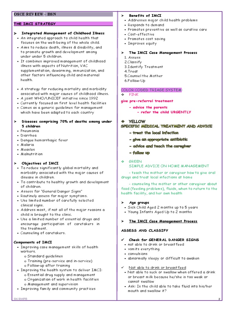 The Imci Strategy Reviewer | PDF | Diarrhea | Breastfeeding