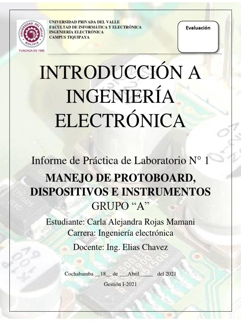 Laboratorio 1 MANEJO DE PROTOBOARD 1 | Descargar gratis PDF | Electrónica | Arduino