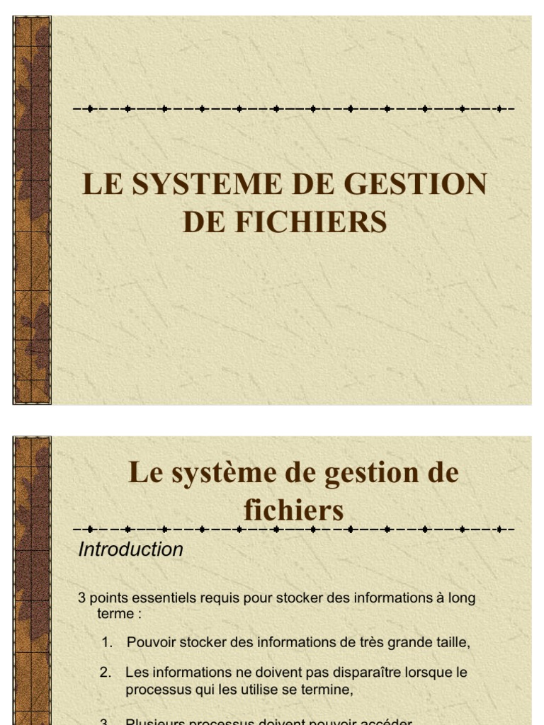 Le SGF | PDF | Système de fichiers | Fichier informatique