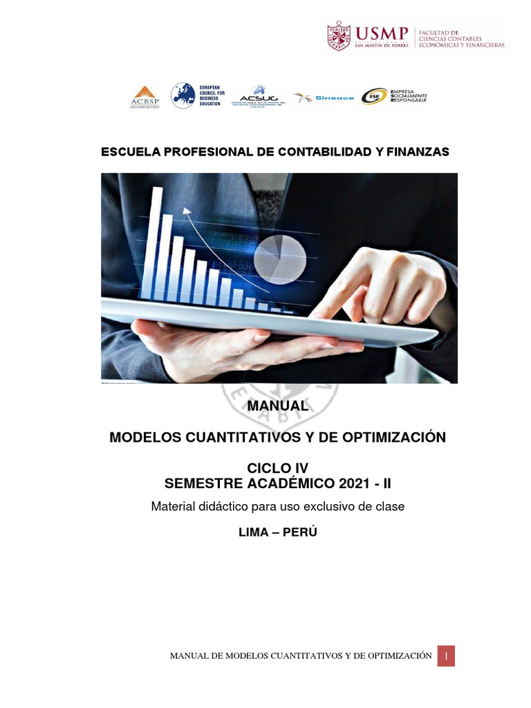 Manual Modelos Cuantitativos y de Optimización 2021 - Ii | PDF ...