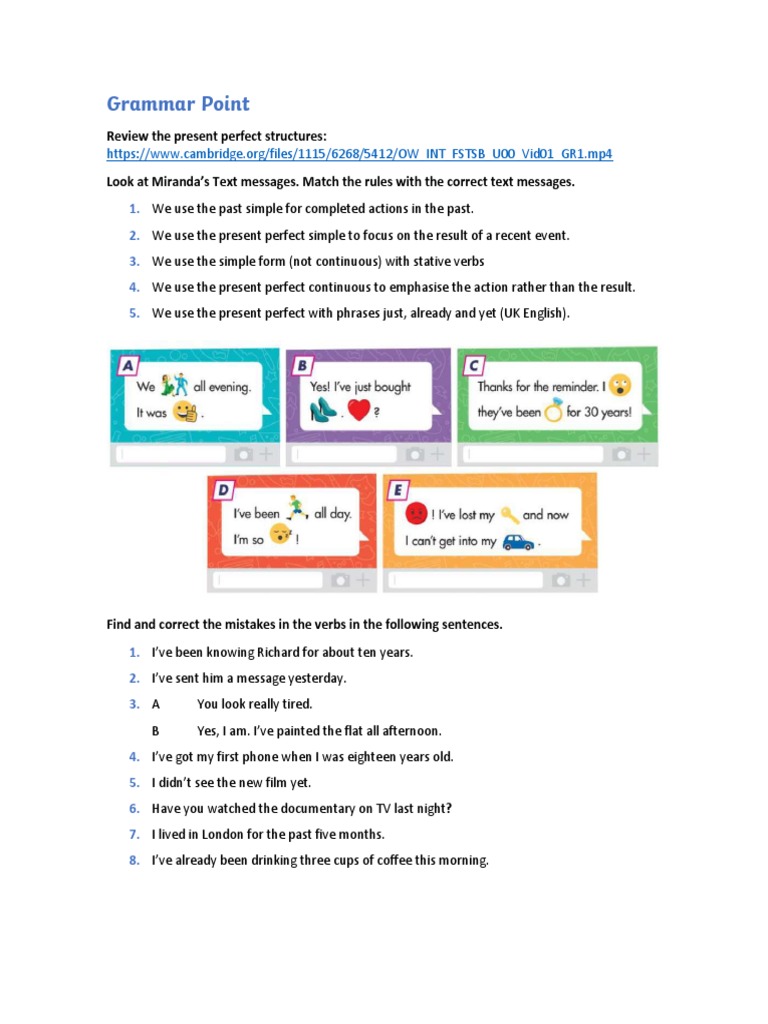 05 Grammar Present Perfect | PDF | Syntax | Linguistics