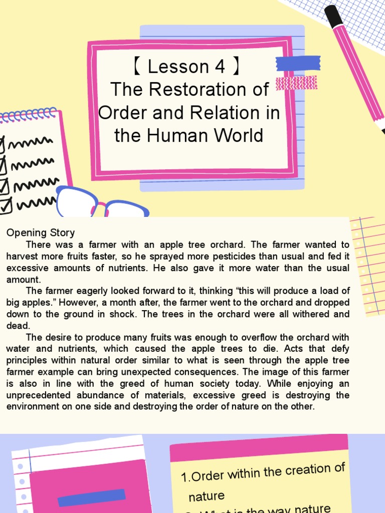Lesson 4 】 The Restoration of Order and Relation in the Human World ...