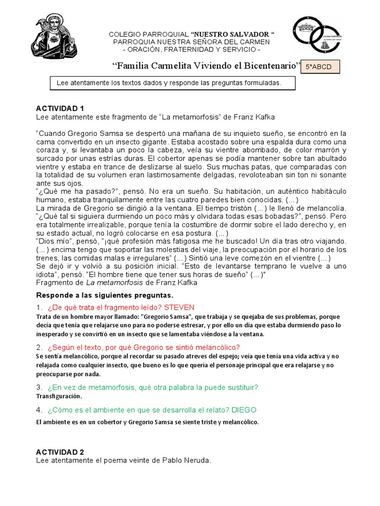 Ficha-Análisis Lit - Contemp.-2 | PDF | La metamorfosis | Teatro