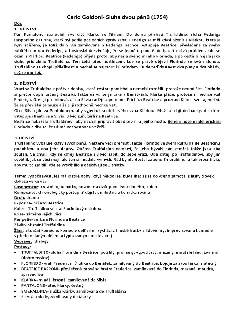 Sluha Dvou Pánů | PDF