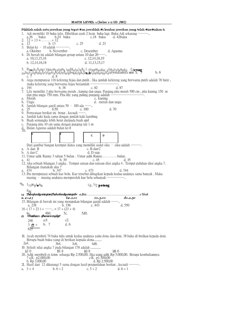 Contoh Soal Olimpiade Emerald 1 | PDF