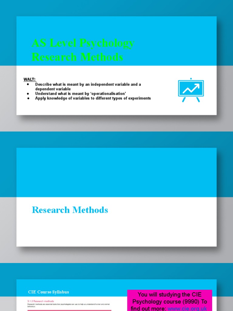 Research Methods - Lesson 1 | PDF | Experiment | Evaluation