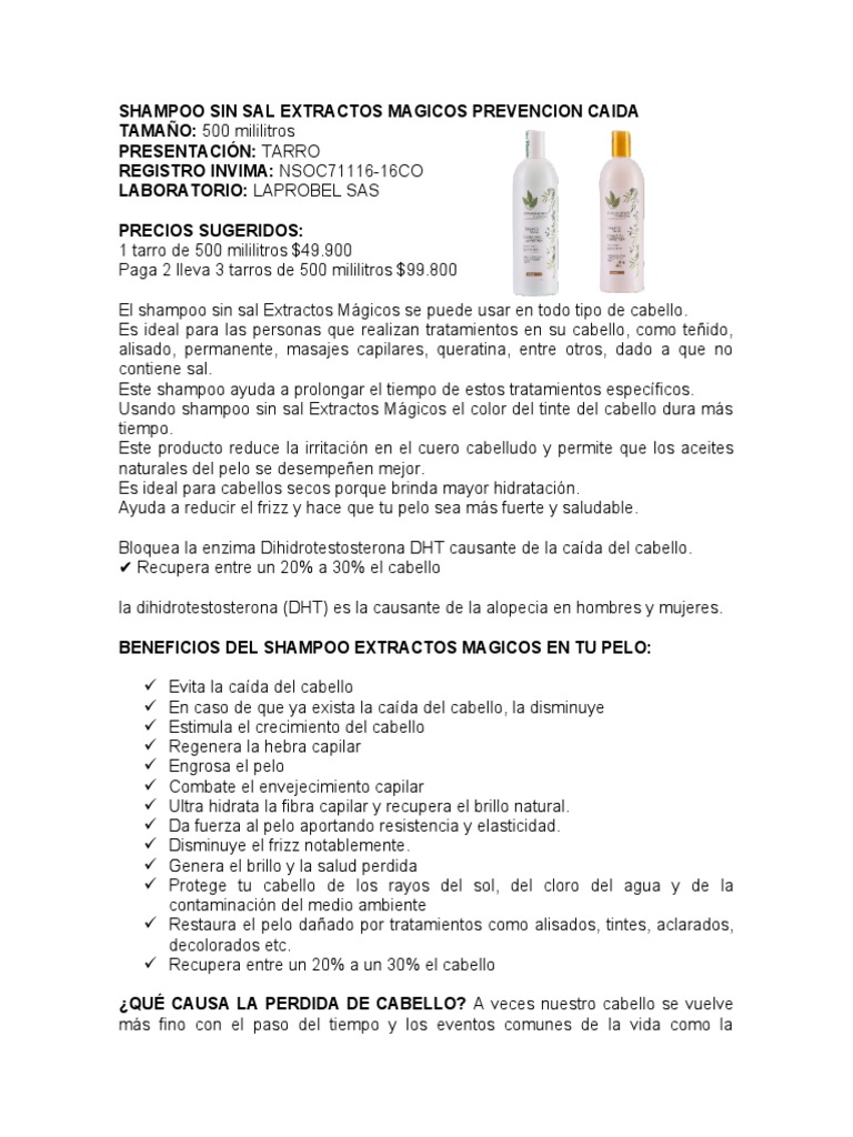 Presentacion Shampoo | PDF | Pelo