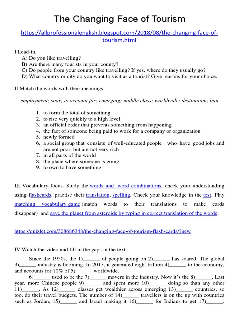 Changing Face of Tourism | PDF | Tourism | Travel Visa