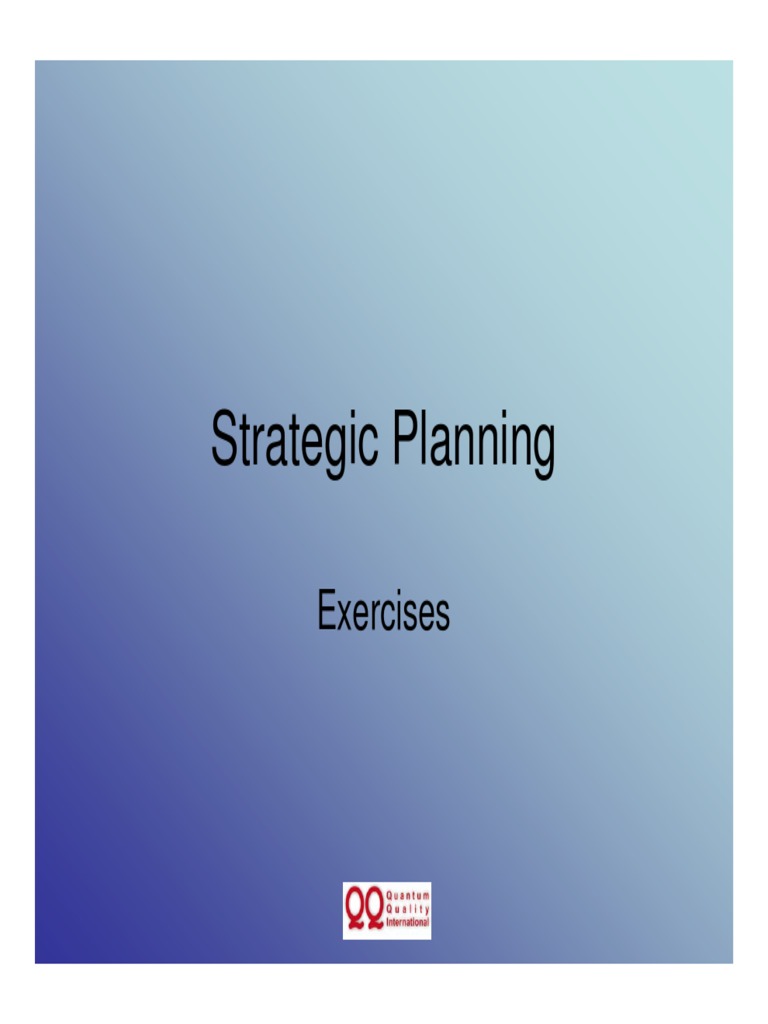 Strategic Planning-Exercise | PDF | Employee Retention | Employment